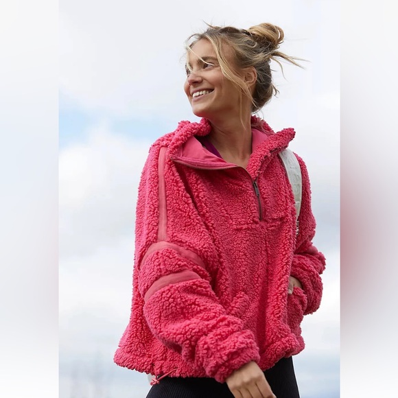 Free People | Jackets & Coats | Free People Nantucket Pink Fleece High ...